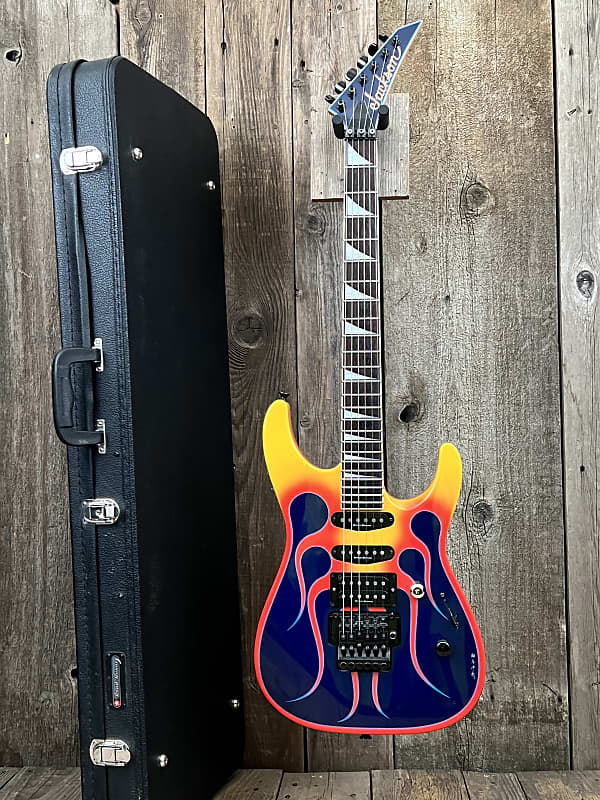 Jackson Pro Series DK2 Dinky MIJ 2000 Hot Rod Flames Blue | Reverb