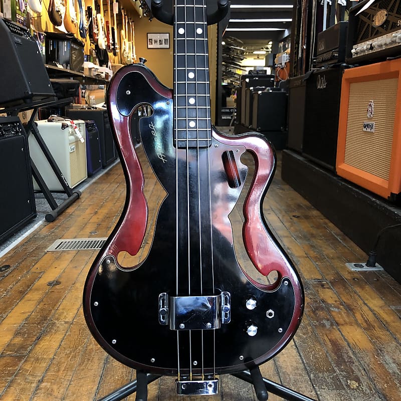 Ampeg USA AEB-1 Scroll Bass 1967 Red Sunburst w/Original Hard | Reverb