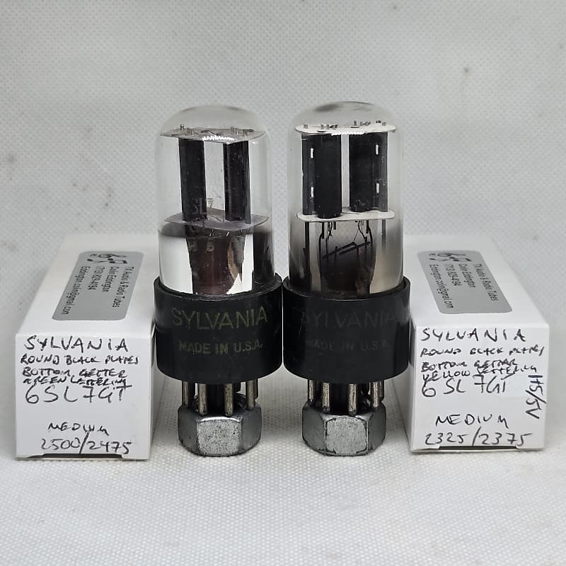 Sylvania 6SL7GT Black Plates Well Matched (7.0%) Pair NOS | Reverb