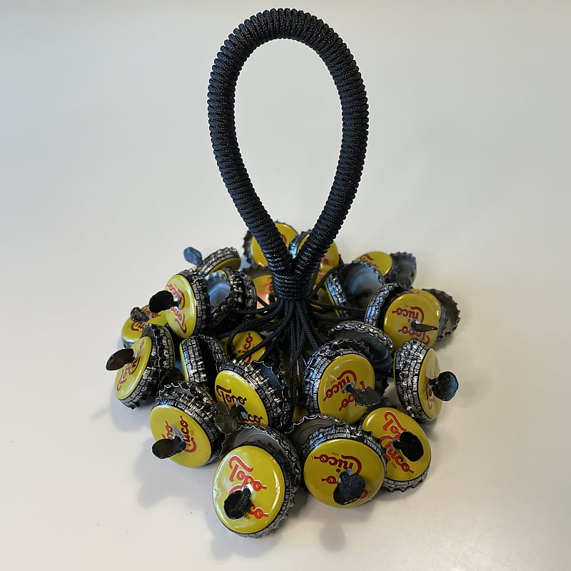 Upcycled Percussion - Bottle Cap Hand Rattle / Shaker - Topo | Reverb