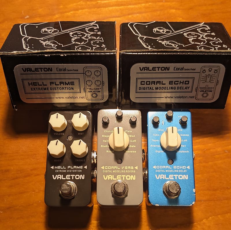 Valeton Mini Pedal Trio - Coral Echo, Coral Verb and | Reverb