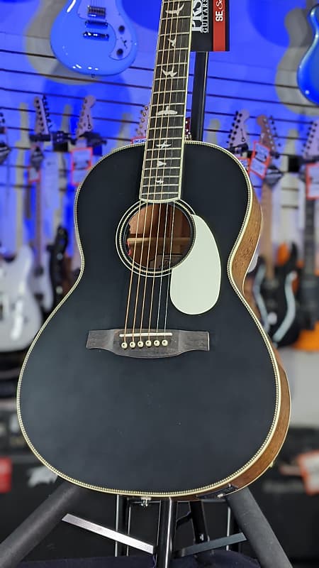 PRS SE Parlor P20 Acoustic Electric Guitar - Black Satin Top | Reverb