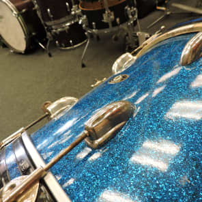 Slingerland Vintage Blue Sparkle Kick Drum | Reverb