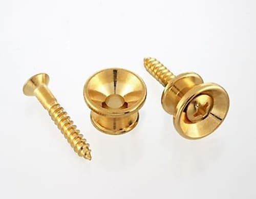 Gotoh Fender Style Strap Buttons (2) With Screws - GOLD | Reverb