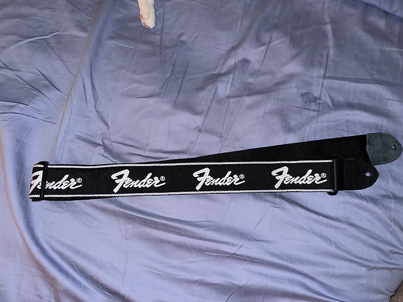 Fender Black Guitar Strap with Fender spaghetti 2022 - fabric | Reverb