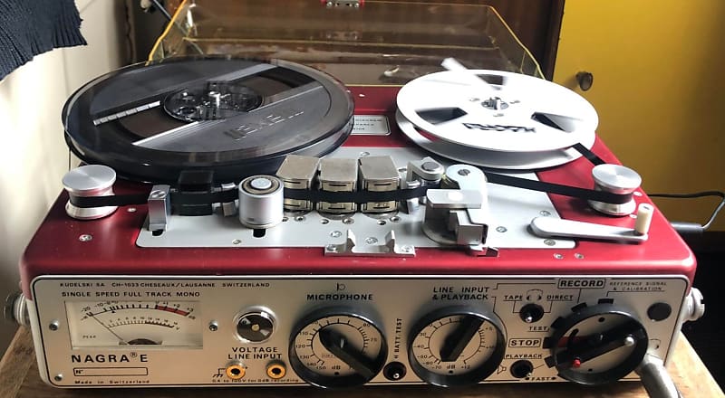 Nagra E 1976 - Red with pilotone head | Reverb