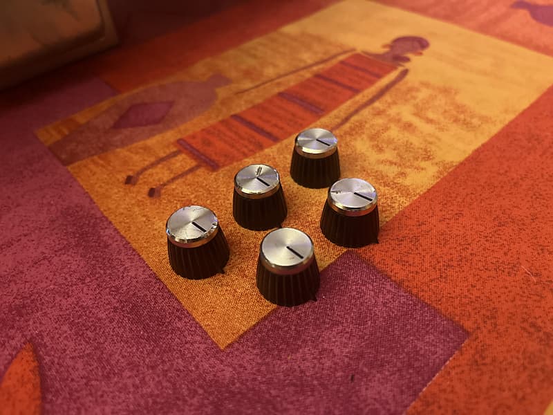 Marshall Pointer Knob x5 1979 Silver | Reverb