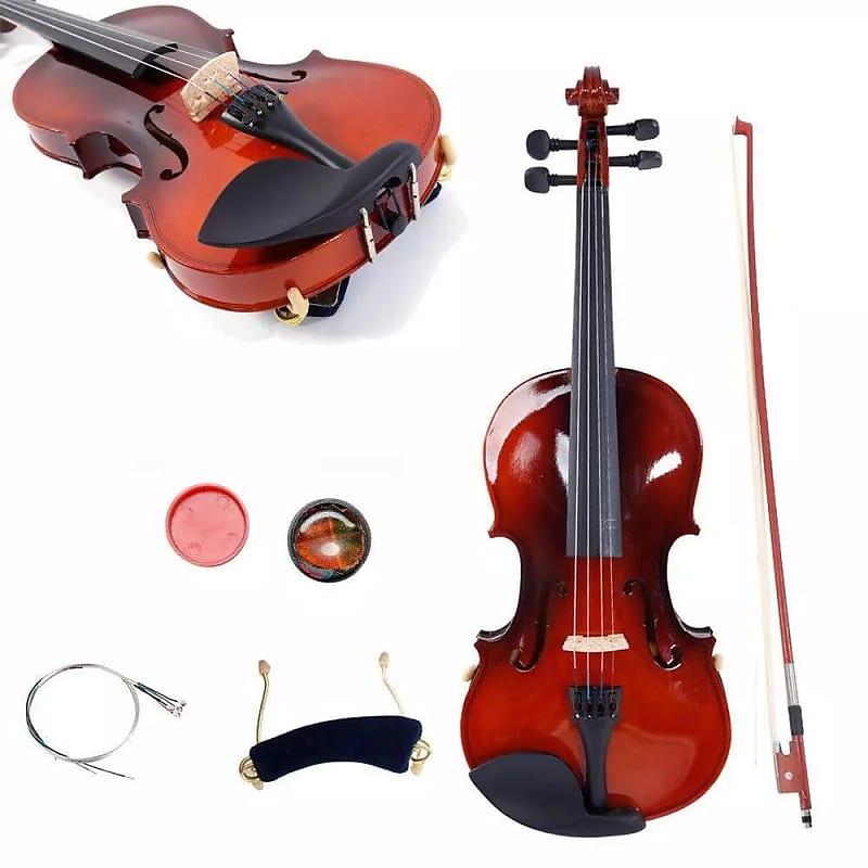 1/2 Natural Maple Wood Acoustic Violin Fiddle Set w/ Case Row | Reverb
