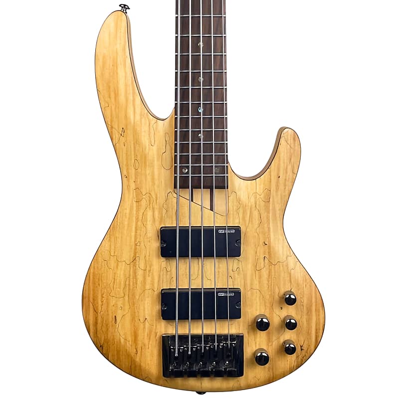 LTD B-205 Spalted Maple 5-String Bass Natural Satin (Used) | Reverb
