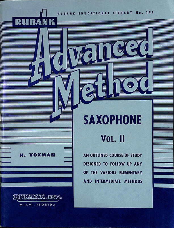 Rubank Advanced Method - Saxophone Book Vol 2 | Reverb
