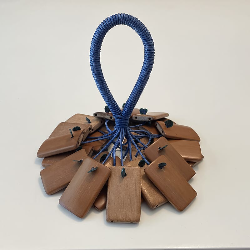 Upcycled Percussion - Wooden Tile Hand Rattle / Shaker | Reverb