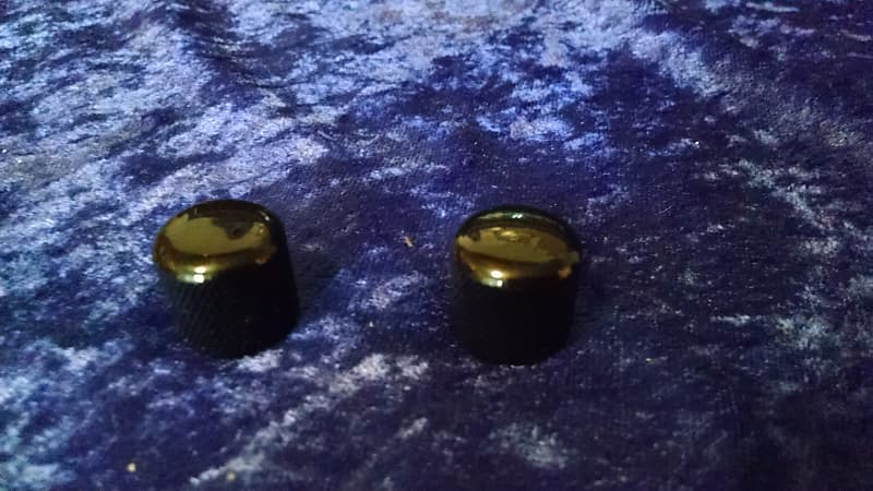 1980s Allparts Dome knobs black push on 2x | Reverb