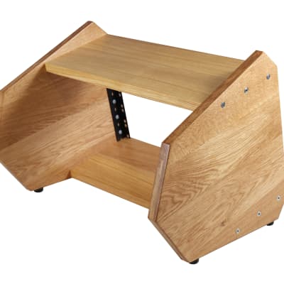Chunky desktop rack solid Oak wood trapeze 19" 2U size. | Reverb
