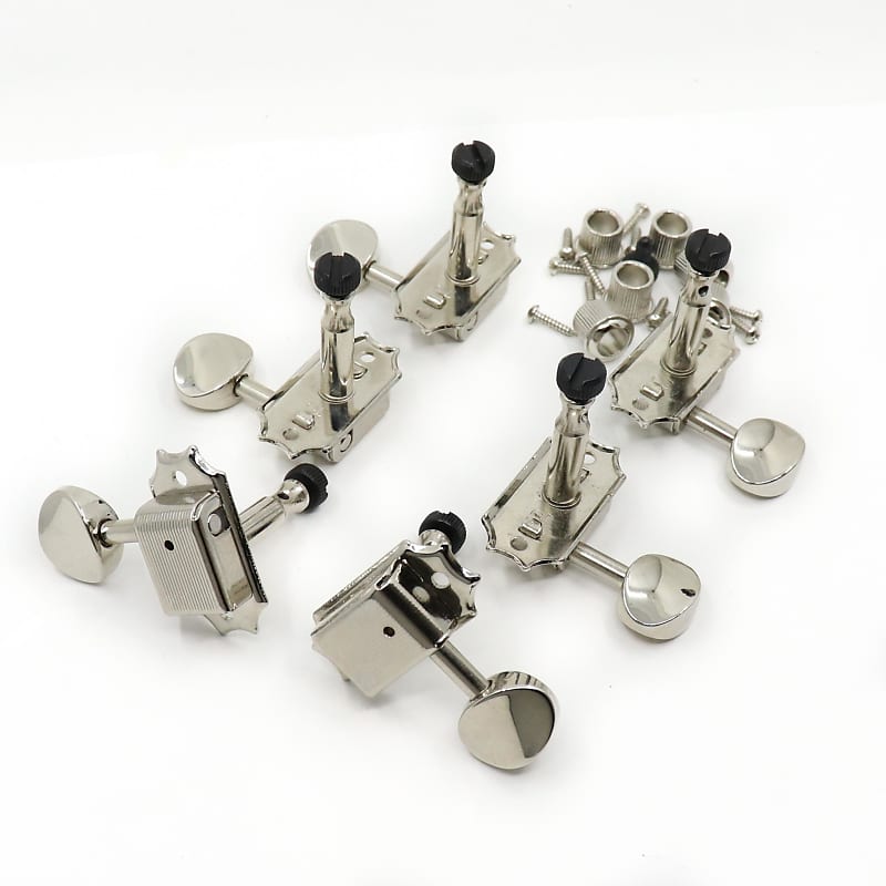 MannMade USA Vintage Style Locking Tuner Set - Nickel, Oval | Reverb