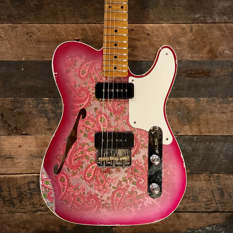 Fender Custom Shop Thinline Telecaster Dual P-90 in Pink | Reverb