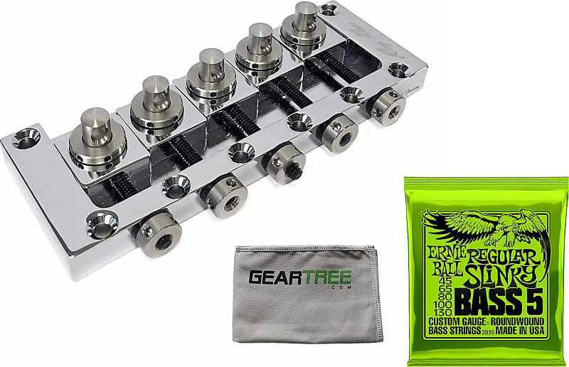 RAY ROSS 5-STRING BASS BRIDGE 17MM CHROME w/ Strings and | Reverb