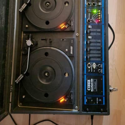 Vintage RARE twin turntables. Built in mixer and Amplifier. | Reverb