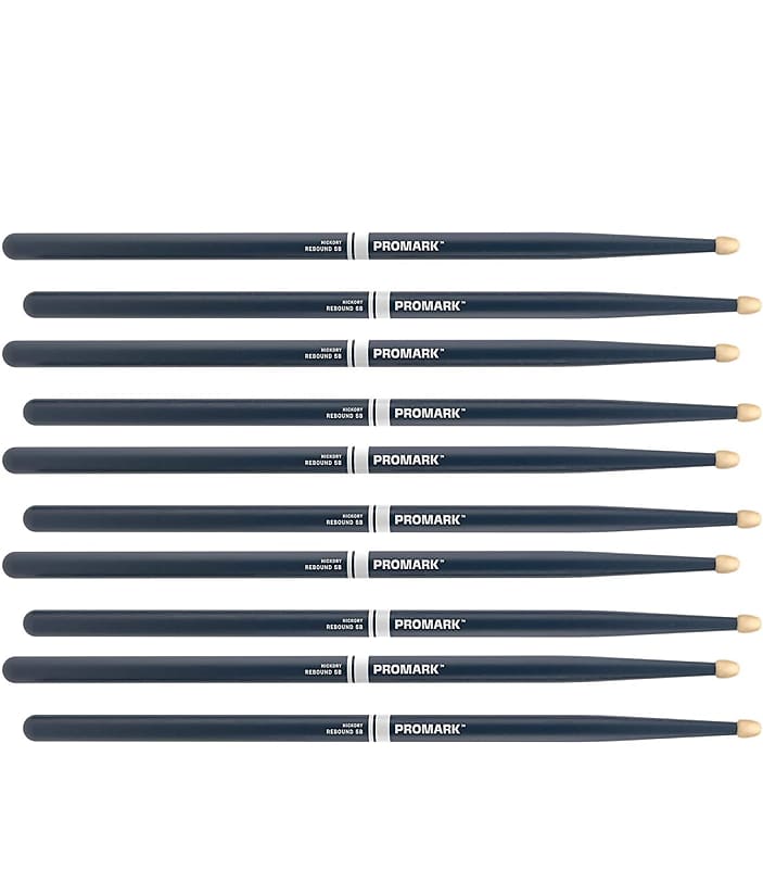 5 PACK ProMark Rebound 5B Painted Blue Hickory Drumsticks, | Reverb