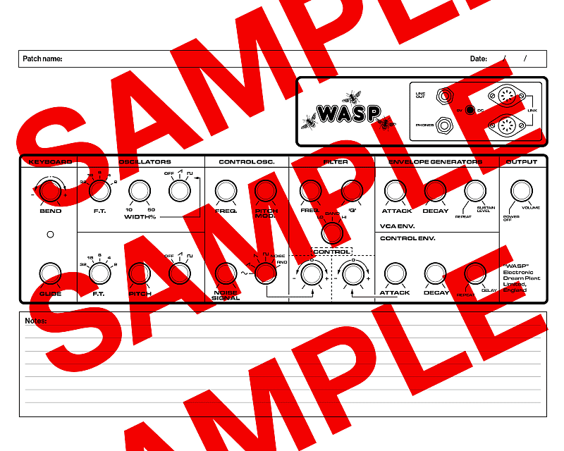 EDP / Behringer Wasp - all variants - Beautifully Illustrated | Reverb