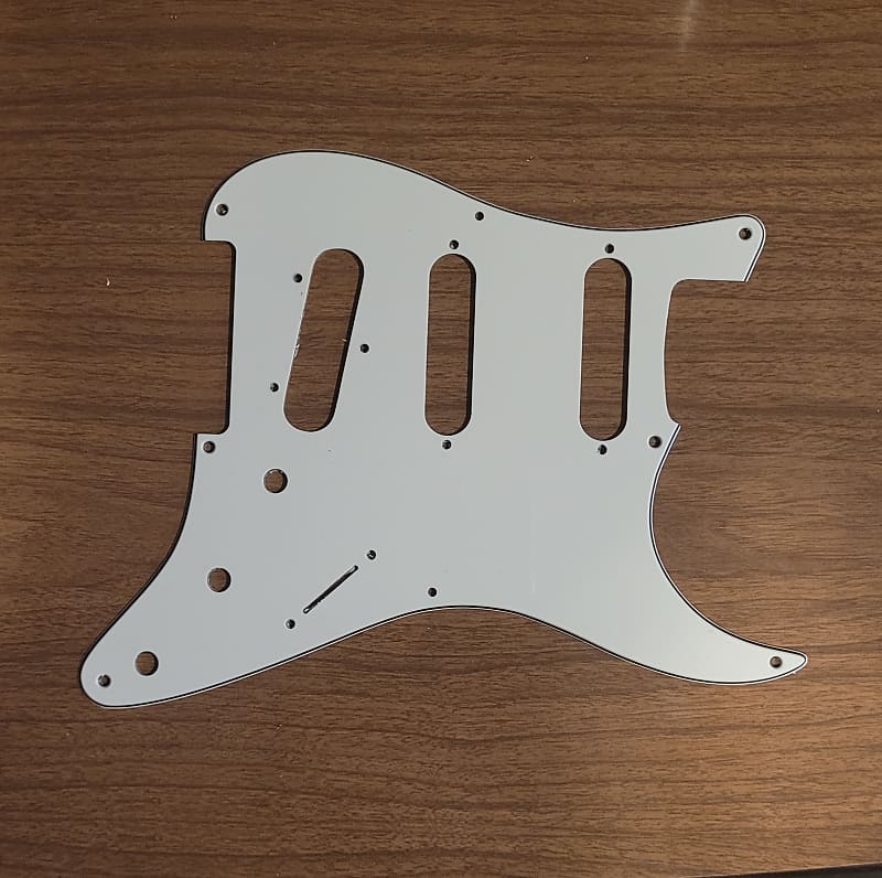 Strat Pickguard Tele Bridge Pickup Route - 3 ply white - 8 | Reverb