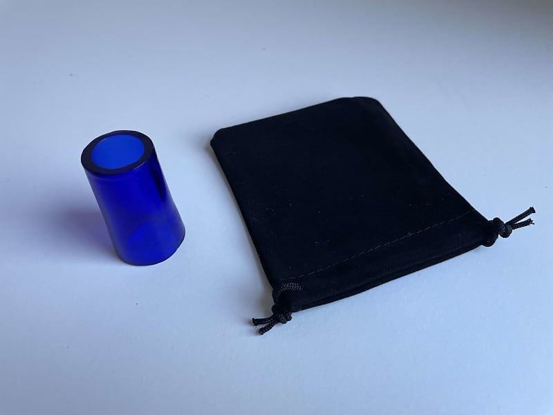 JK's Glass Bottleneck Slides - Medium Blue Glass Slide with | Reverb