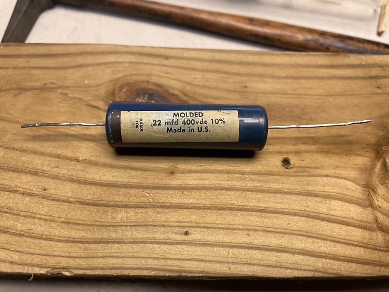 Ajax blue molded capacitor .22mf 400vdc | Reverb