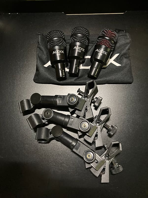 Audix Pair of D2 and 1 D4 Drum mic with clips | Reverb