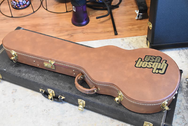 Gibson LEs Paul USA hard Case 2000s - Brown w Pink interior | Reverb