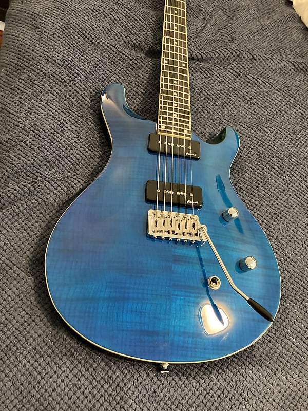Harley Benton CST-24T P90 Ocean Flame Blue | Reverb