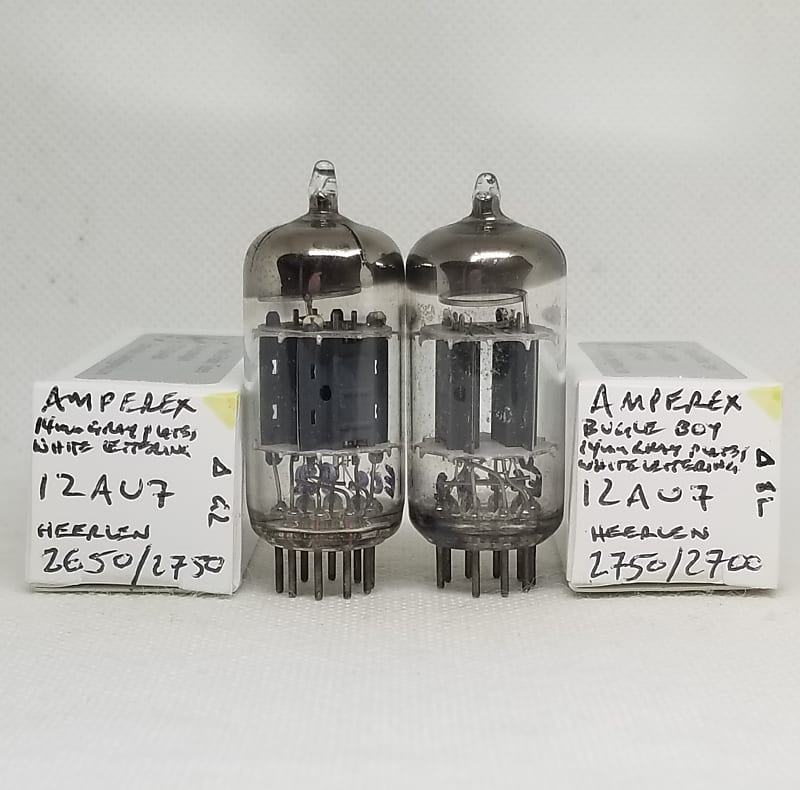 Amperex 12AU7/A, Almost Perfectly Matched (3.6%) Pair NOS | Reverb