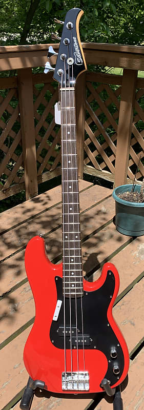 Silvertone P-Bass Early 2000's - Gloss Red | Reverb