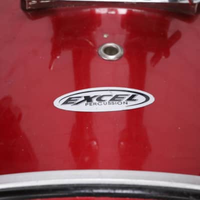 Excel Percussion 4-Piece Red Gloss Drum Set w/ Extras Dennis | Reverb