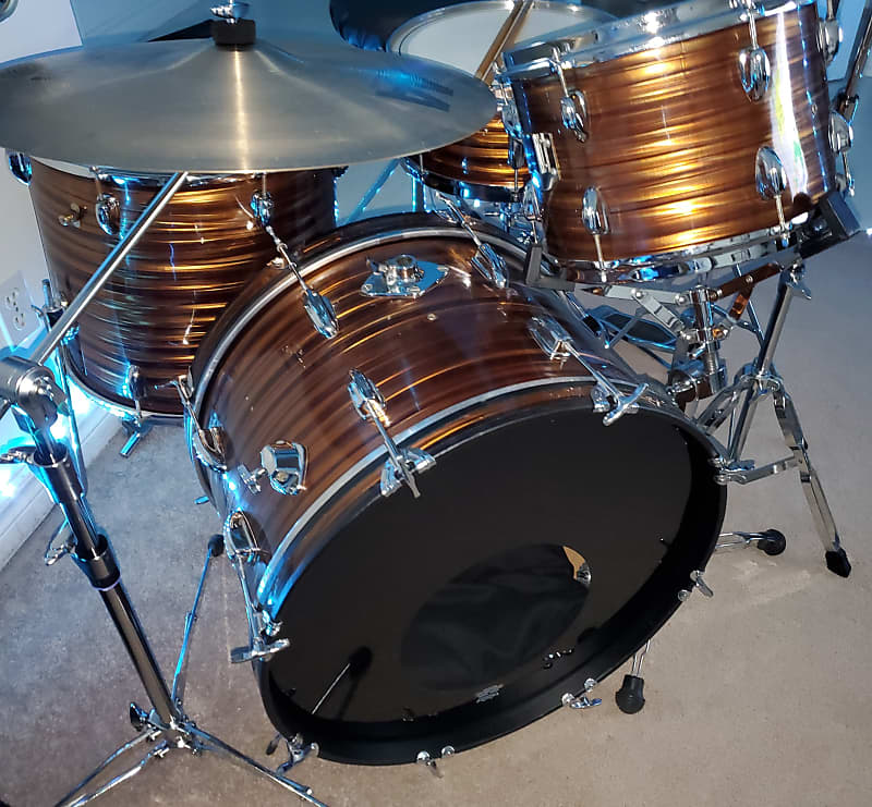1966 PEARL 4PC "Arbiter" TIGERS EYE 4PC Drum Kit - | Reverb Canada