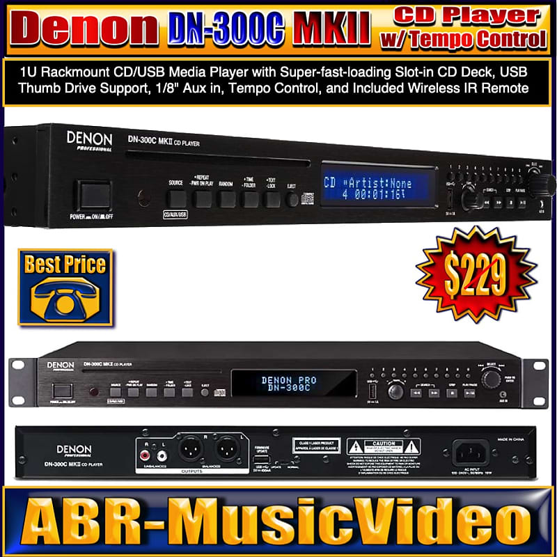 Denon DJ DN-300C MKII Rackmount CD and Media Player | Reverb