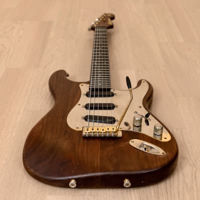 1980s Moon Custom Guitars S-Style Walnut & Ebony Superstrat | Reverb