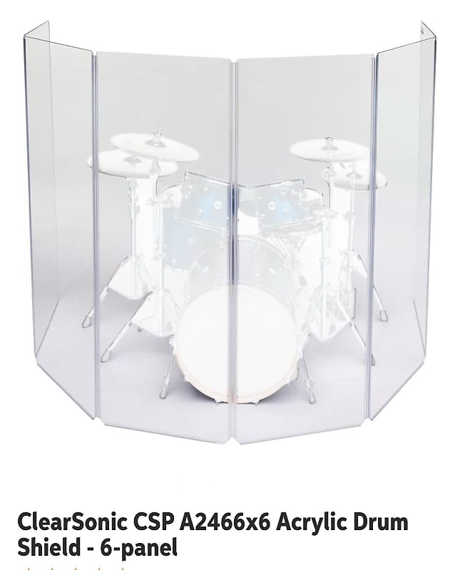 ClearSonic CSP A2466x6 6-Panel Clear Acrylic Drum Shield | Reverb