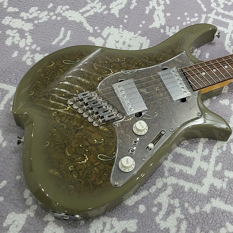 Vola Guitars Eve BRM Khaki Paisley Black Burst Multiscale | Reverb