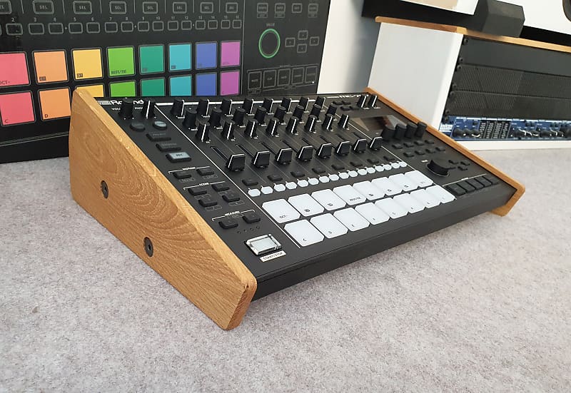Roland MC707 Solid Oak Stand from Synths And Wood | Reverb