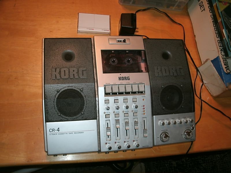 2004-ish Korg CR-4, 4 track recorder with speakers and guitar | Reverb