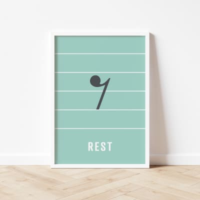 Note Rest Print - Eighth Note Art, Music Notes Poster, | Reverb UK