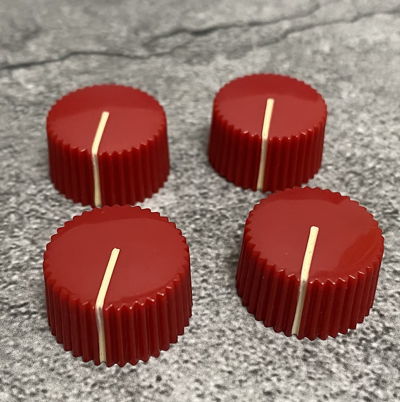 4x Red Vintage Style Guitar Pedal Cupcake Round Knobs | Reverb