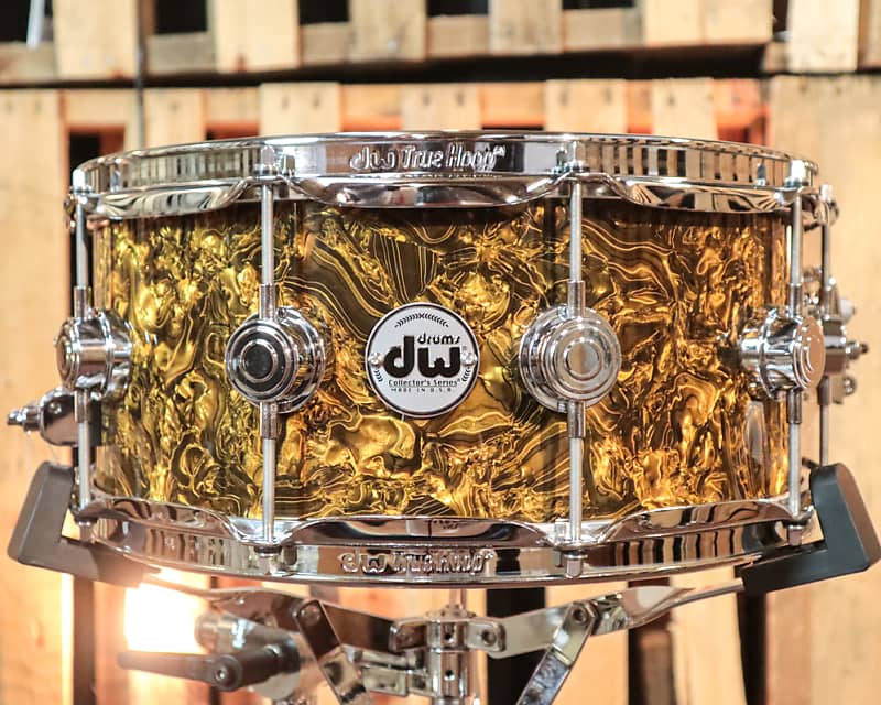 DW 6x14 Collector's Standard Maple Gold Abalone Snare Drum - | Reverb