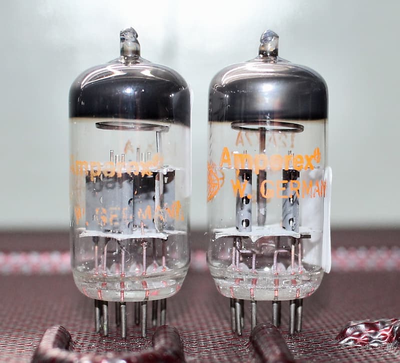 RFT ECC83 GERMANY 12AX7 PERFECT MATCH PAIR GRAY PLATE HALO | Reverb