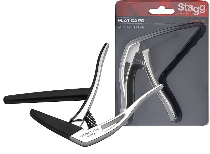 Stagg SCPX-FL CR Chrome Flat Trigger Shape Capo For Classical | Reverb