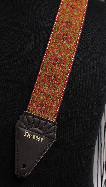 Marrakesh Red USA made Cotton TROPHY Guitar Strap | Reverb
