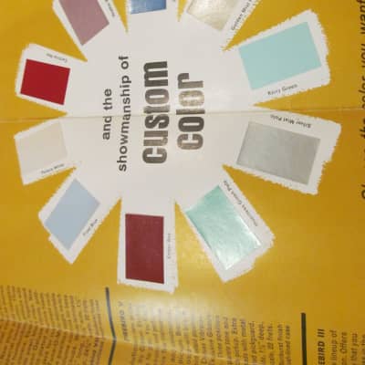 Gibson 1963/64 Firebird Thunderbird Color Chart Brochure | Reverb