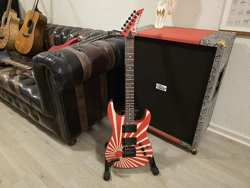 1986 Charvel Custom Model 5 Soloist - Rising Sun Flag Graphic | Reverb