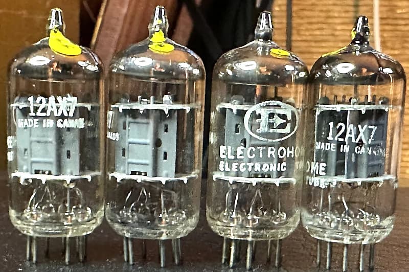 Matched Quad of Philips / Amperex 12AX7 / ECC83 1963-1964 | Reverb