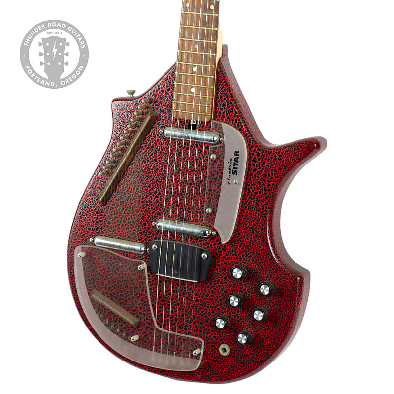 2000s Jerry Jones Electric Sitar Red Crackle with Original | Reverb