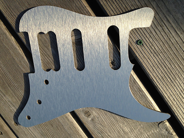 Metal Stratocaster HSS guitar pickguards. brushed aluminum | Reverb